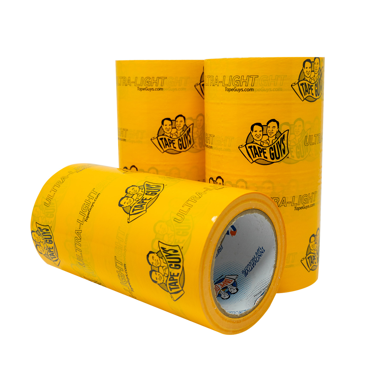 8" Wide Ultra Light Tack Yellow Tape - 6 Pack